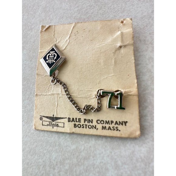 Jewelry | Vintage Sterling Silver Black Enamel 1971 Hanging Chain Lapel ...